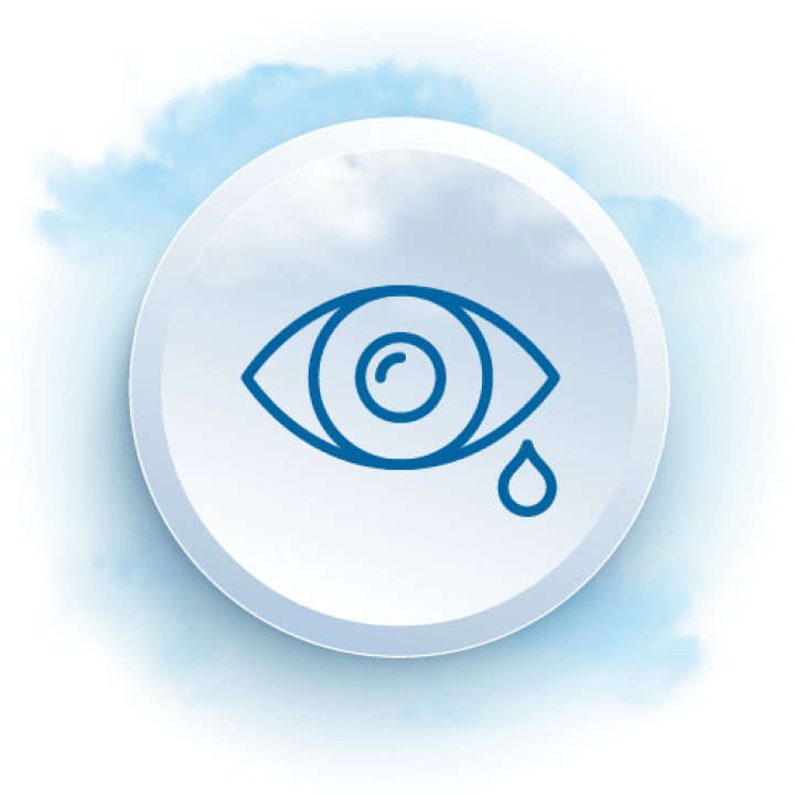 Eye representing the need to irrigate the eye with water if FILSUVEZ ...